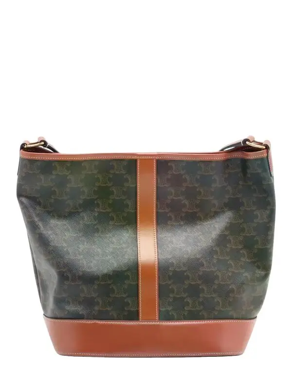 Celine Medium Triomphe Coated Canvas Bucket Bag - Brown