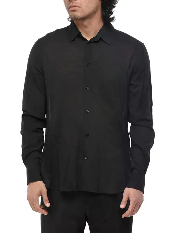 Off-White French-collar Jersey Shirt - Black