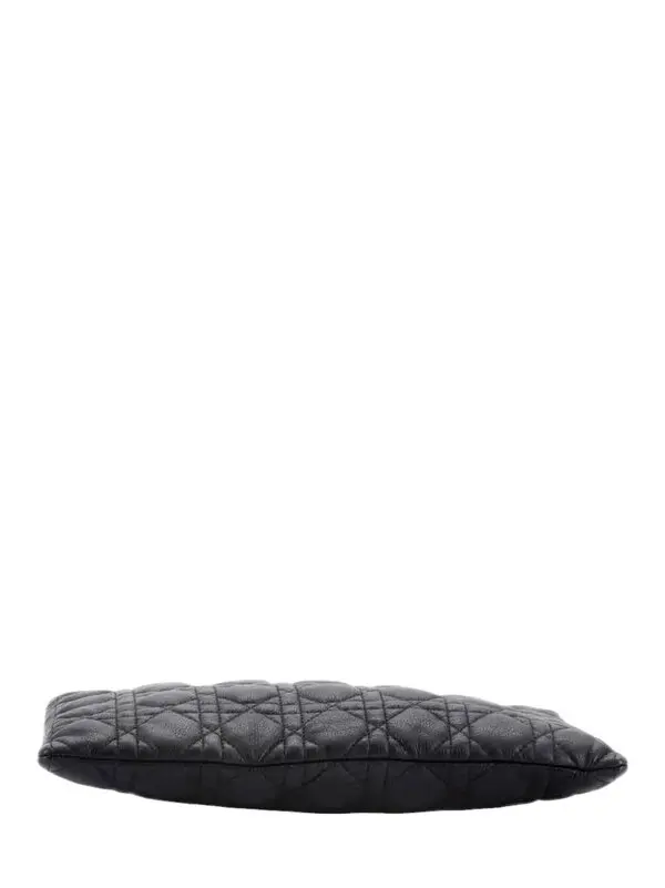 Dior Caro Daily Pouch Cannage Quilt Calfskin Clutch Bag - Black