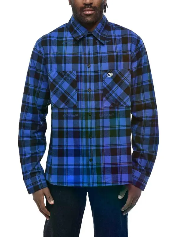Off-White Brick Arrow Checked Shirt - Blue