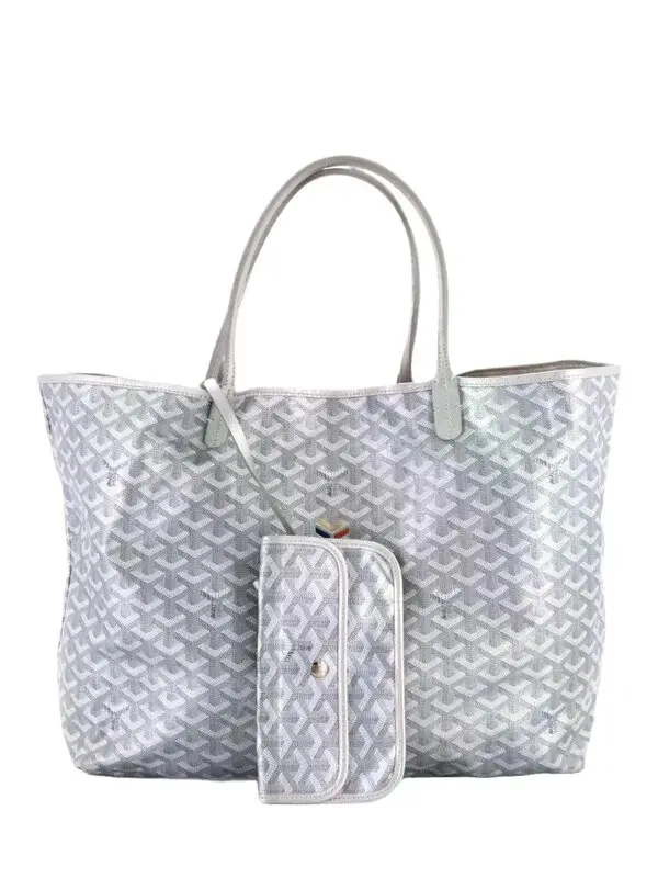 Goyard Saint Louis Precious Metals Coated Canvas Gm Tote Bag - Silver
