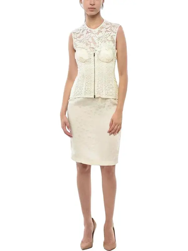 Stella McCartney Sleeveless Lace Corset Dress - Neutrals