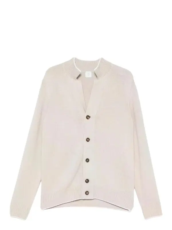 Eleventy Shawl Collar Wool Cardigan - Neutrals