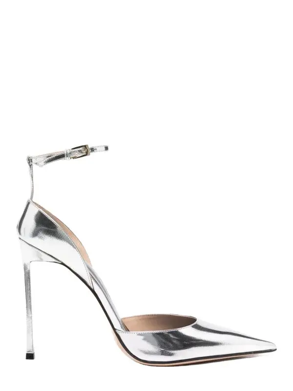 TOM FORD Point-toe Ankle-strap Stiletto Heeled Pumps - Silver
