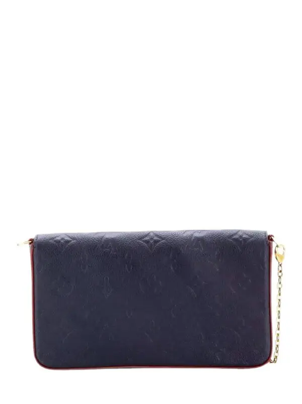 LOUIS VUITTON Felicie Pochette Monogram Empreinte Leather Crossbody Bag - Blue