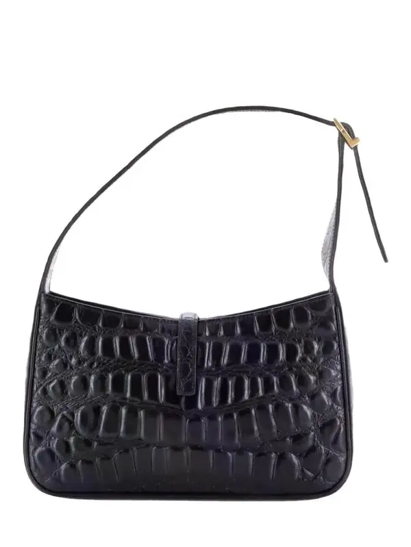 Saint Laurent Le 5 A 7 Croc Effect Leather Small Hobo Bag - Black