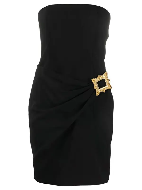 Moschino Strapless Frame Detail Mini Dress - Black