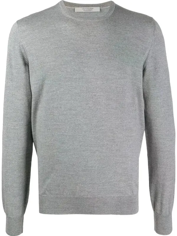 D4.0 Virgin Wool Crew Neck Jumper - Grey