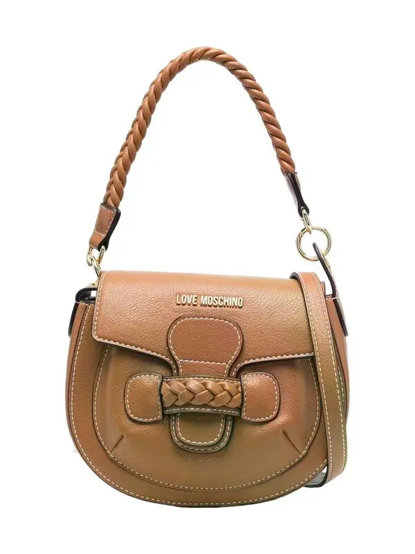 Moschino Braided Handle Shoulder Bag - Brown