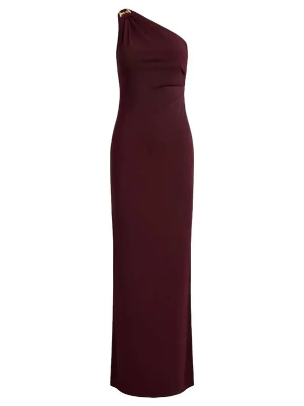 Ralph Lauren One-shoulder Hardware Detail Maxi Dress - Red
