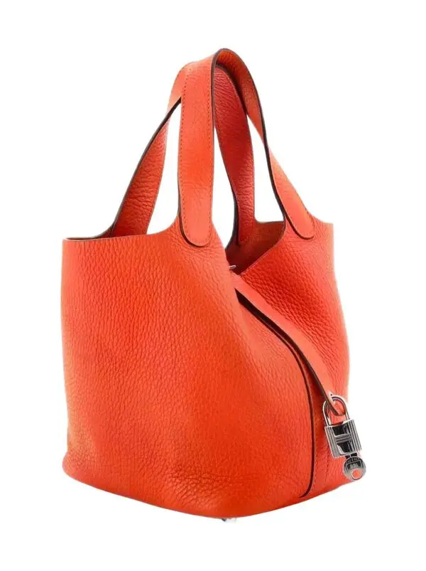 Hermès Picotin Lock Bag Clemence Pm Bucket Bag - Orange