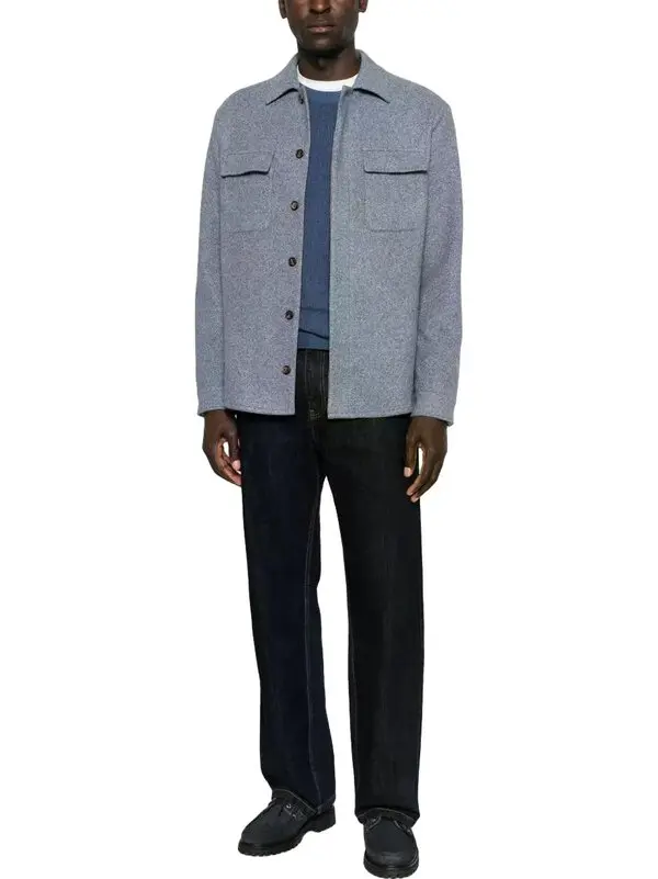 FERRANTE Ribbed-knit Raglan-sleeve Sweater - Blue