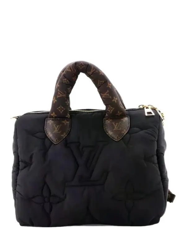 LOUIS VUITTON Speedy Bandouliere Bag Monogram Quilted Econyl Nylon 25 - Black
