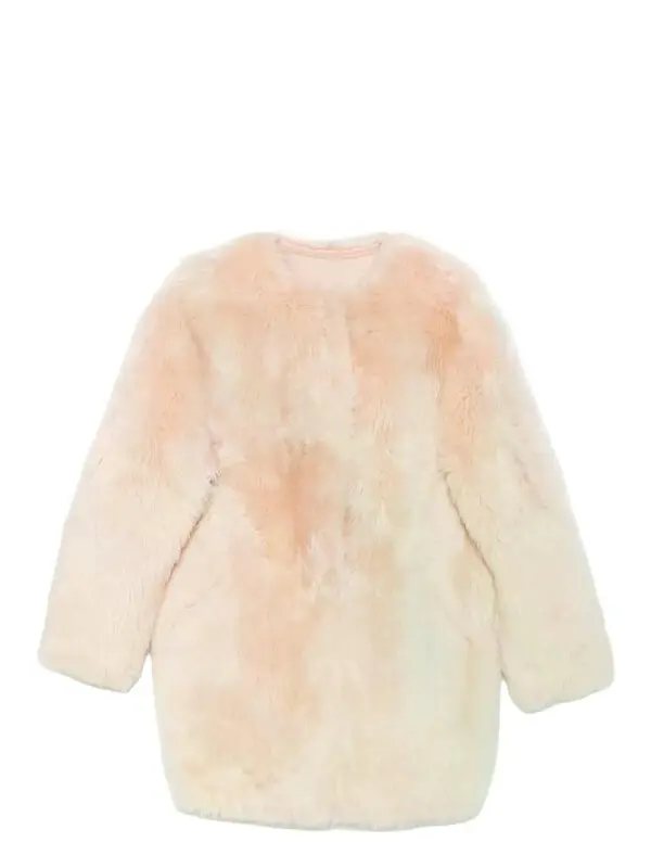 LISKA Shearling Round-neck Jacket - Pink