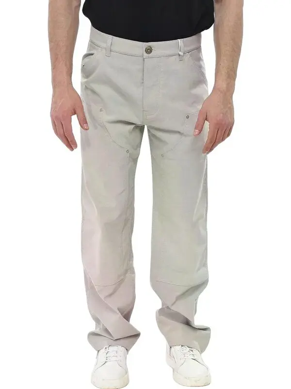 FERRAGAMO Cotton-blend Logo Button Pants - Neutrals