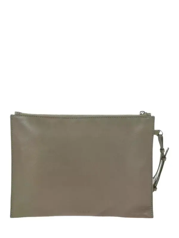 THE ROW Leather Envelope Bag With Wrist Strap - Green