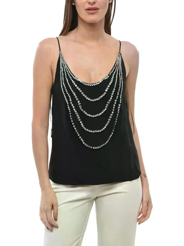 Stella McCartney Kenna Rhinestone Embellished Sleeveless Top - Black