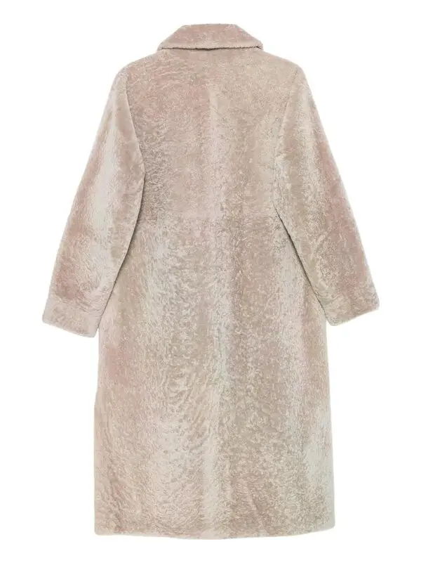 MANZONI 24 Shearling Finish Collared Coat - Neutrals