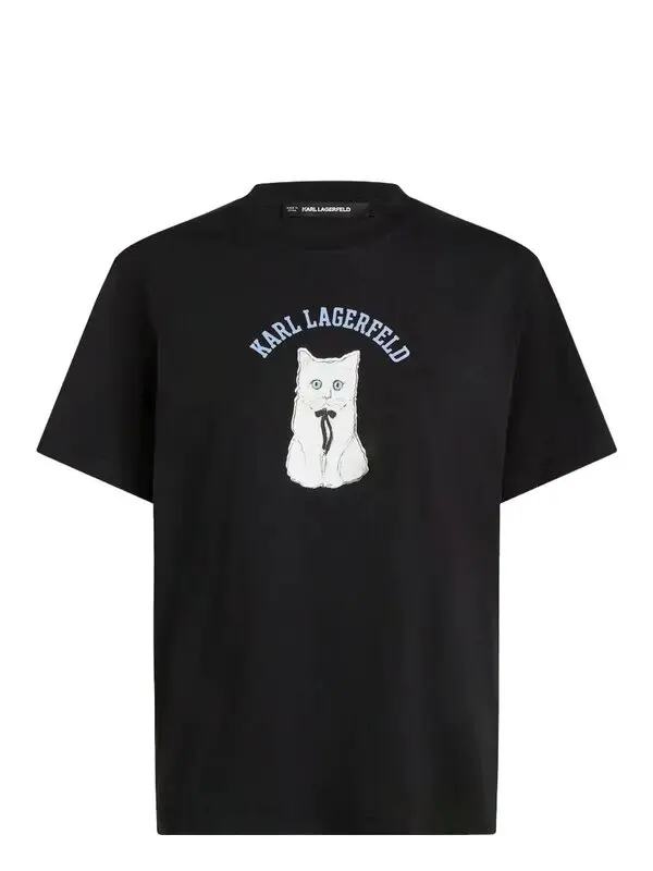 Karl Lagerfeld Ikon Choupette Graphic T-shirt - Black