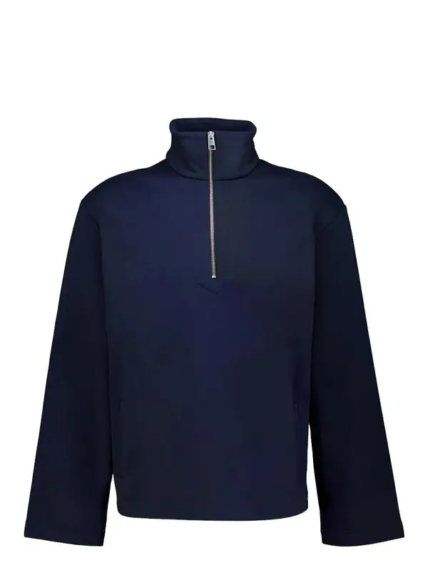 Commas Quarter-zip Long-sleeve Sweater - Blue