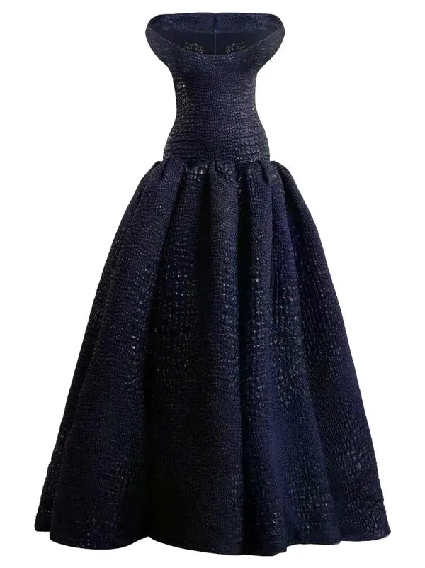 GEMY MAALOUF Off-shoulder Sweetheart Dress - Blue