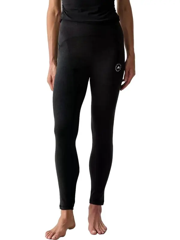 Adidas By Stella McCartney Logo-print Ruched Leggings - Black
