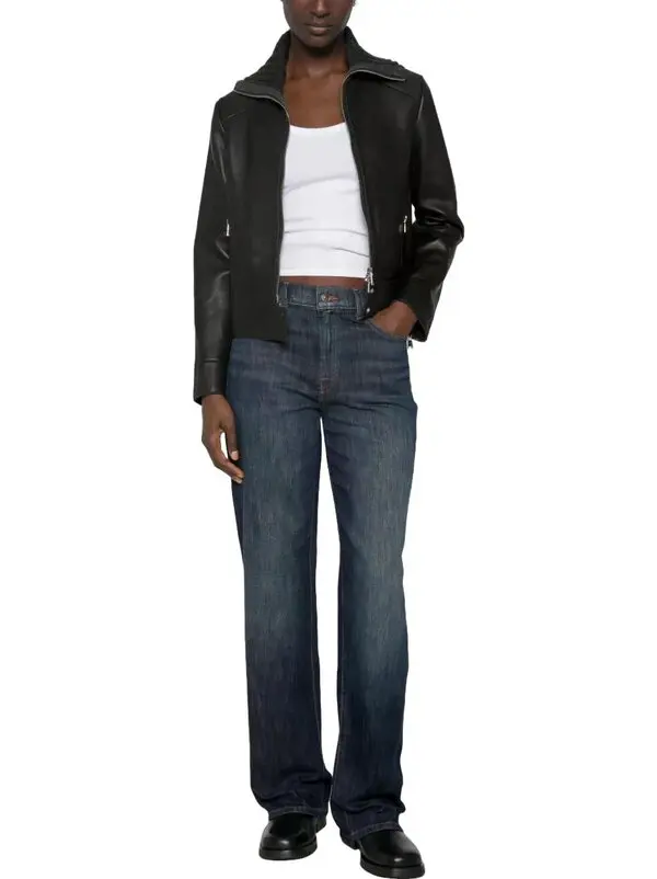 THE JACKIE LEATHERS Zip-up Leather Jacket - Black