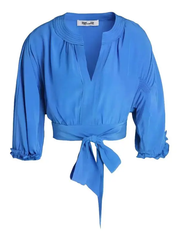 Diane Von Furstenberg Lucie Tie-waist Blouse - Blue