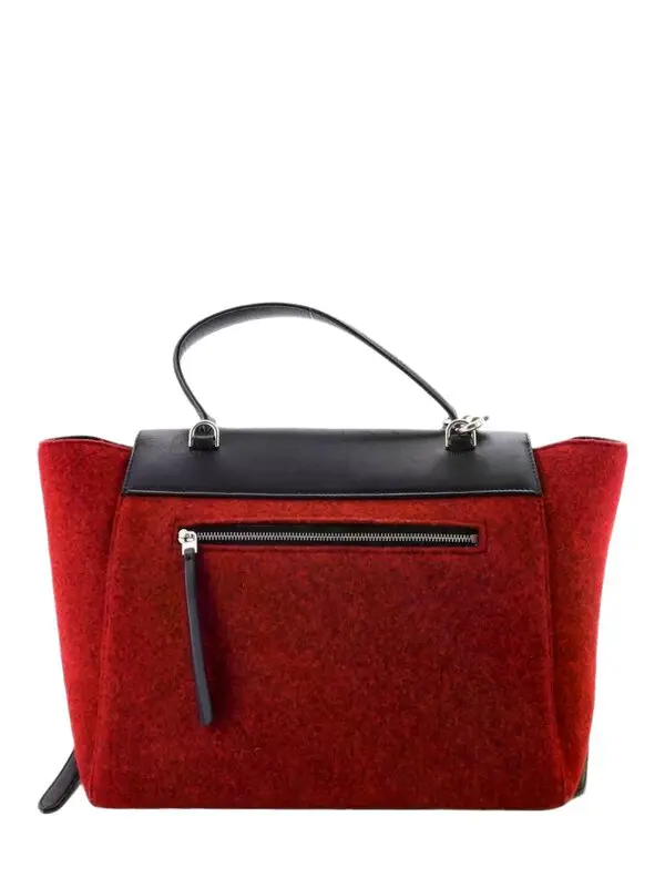 Celine Belt Bag Felt And Leather Mini Satchel - Red