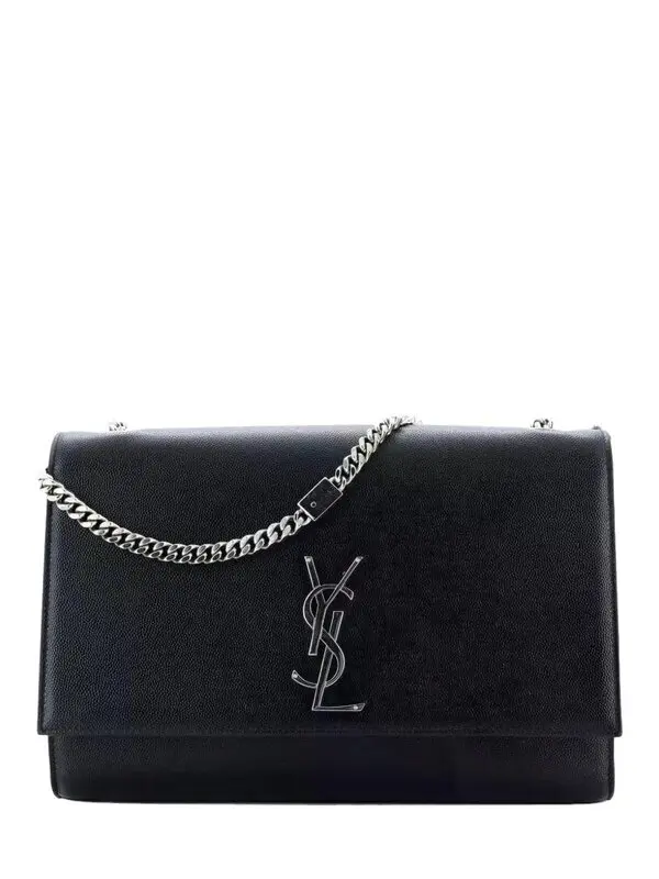 Saint Laurent Monogram Grainy Leather Crossbody Bag - Black