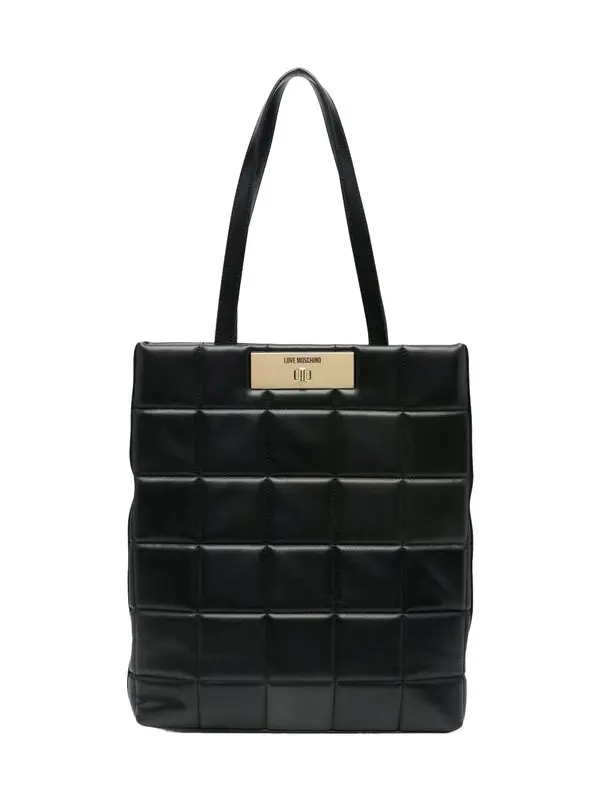 Moschino Quilted Logo Tote Bag - Black