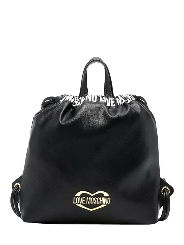 Moschino Logo Plaque Heart Motif Tote Bag - Black