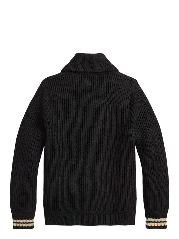 Ralph Lauren Skull Patch Shawl-collar Cardigan - Black
