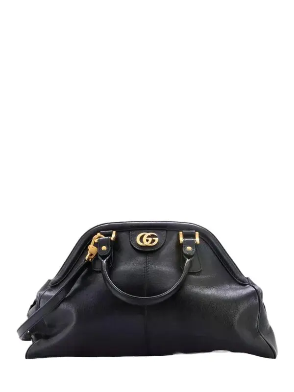 Gucci Leather Top Handle Satchel Bag - Black