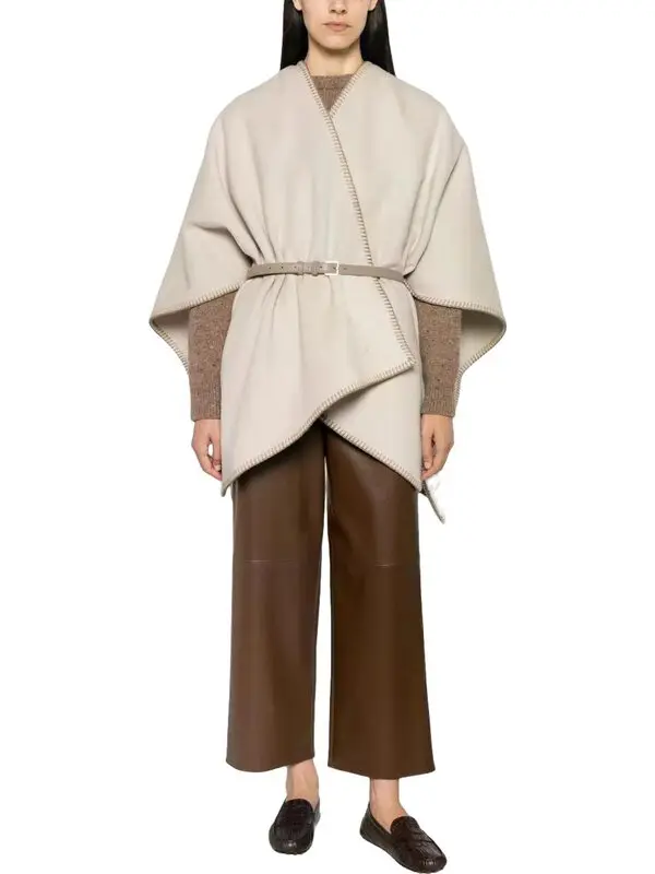 Max Mara Colomba Belted Poncho - Neutrals