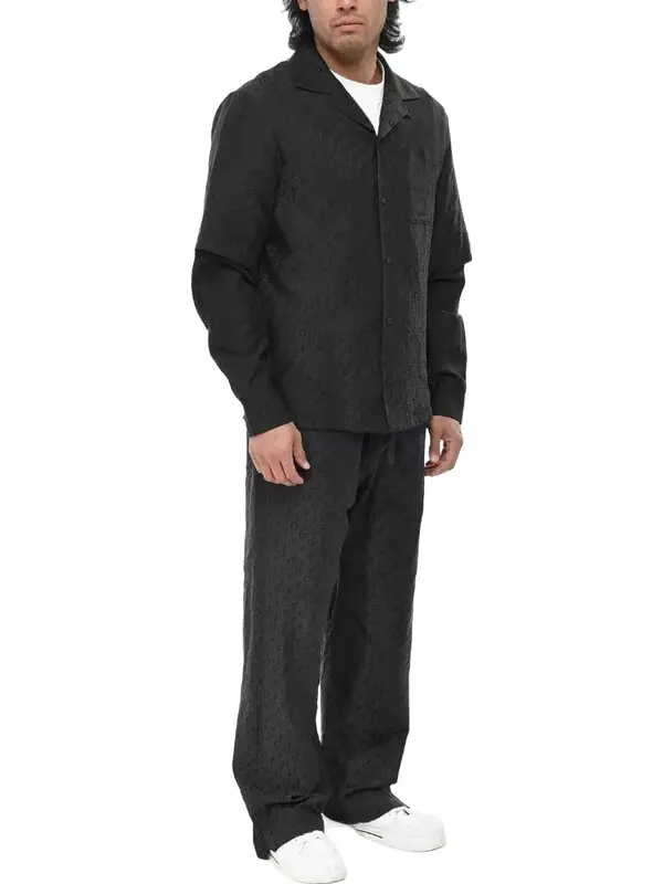 Off-White Jacquard-logo Double-layer Shirt - Black