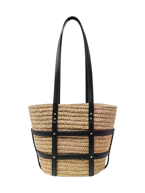 Saint Laurent Woven Cage Shoulder Bag - Neutrals