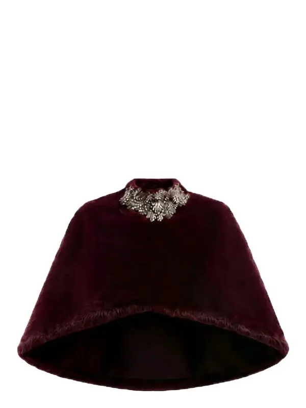 GEMY MAALOUF Embellished Faux-fur Bolero - Red
