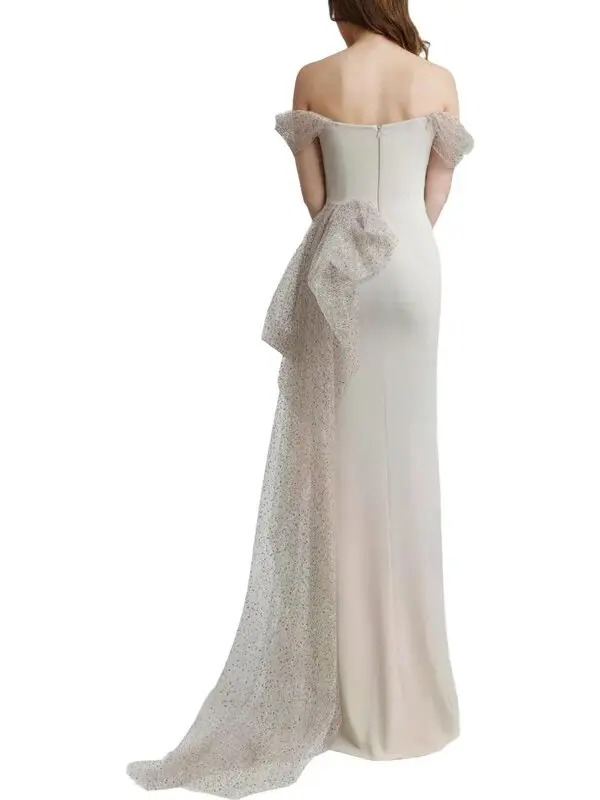 GEMY MAALOUF Off-the-shoulder Draped Dress - Neutrals