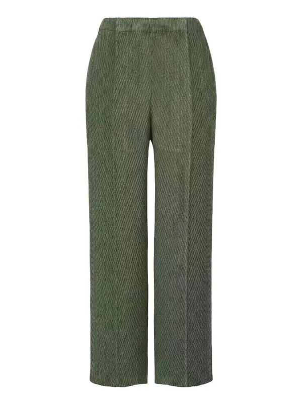 Issey Miyake Plissé Effect Chevron-pleat Trousers - Green