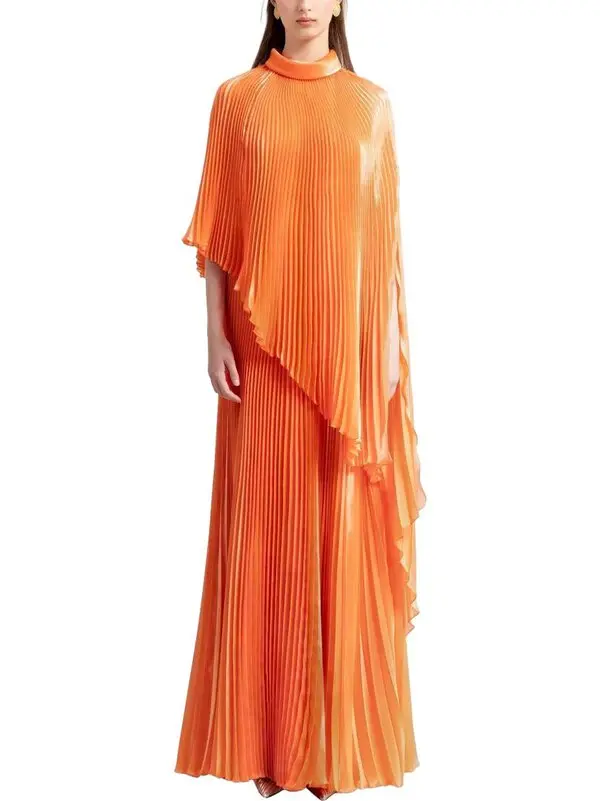 GEMY MAALOUF Pleated Asymmetric Dress - Orange