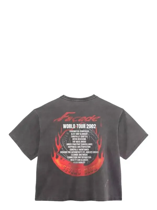 TRIPLE SEVENS Flame Rock Graphic-print Boxy T-shirt - Grey