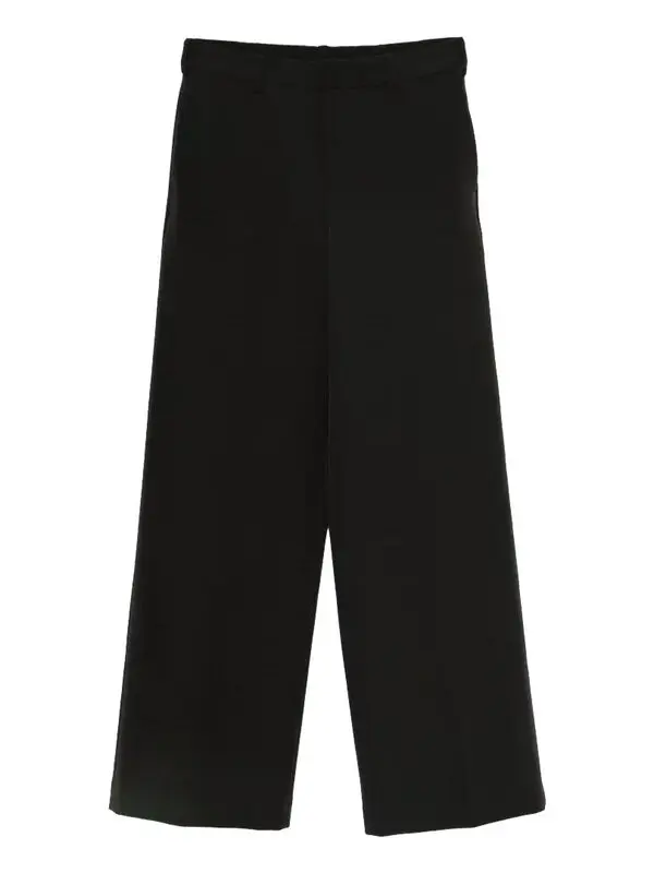 PT TORINO Lorenza Pressed Crease Wide Leg Trousers - Black
