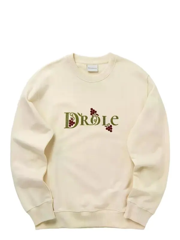 Drole De Monsieur Heritage Embroidered Sweater - Neutrals