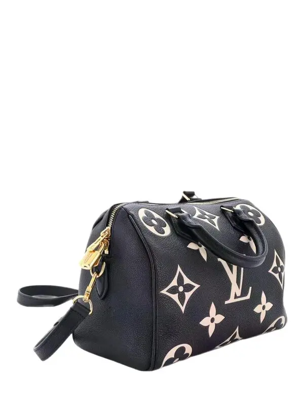 LOUIS VUITTON Speedy Bandouliere 25 Monogram Empreinte Giant Handbag - Black