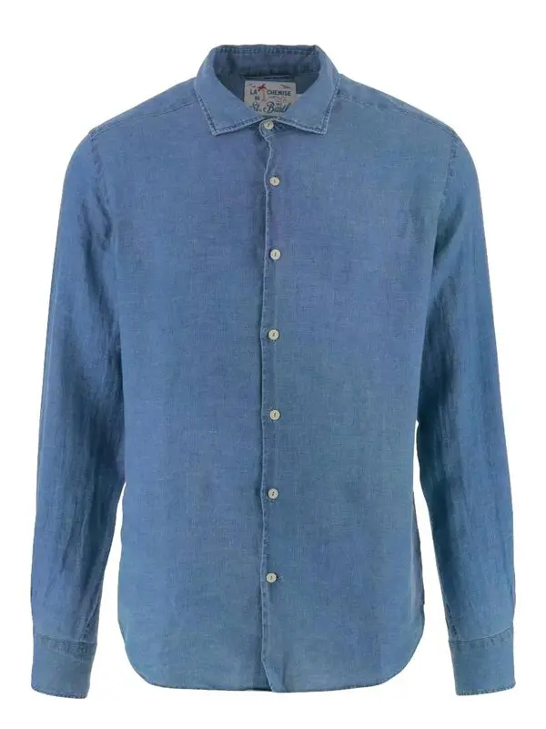 MC2 SAINT BARTH Pamplona Long-sleeve Linen Shirt - Blue