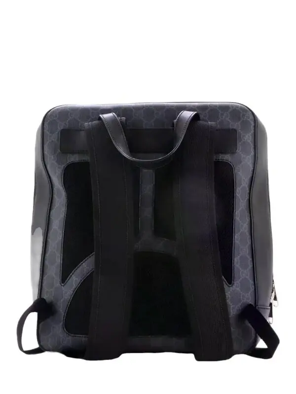 Gucci Gg Coated Canvas Applique Medium Backpack - Black