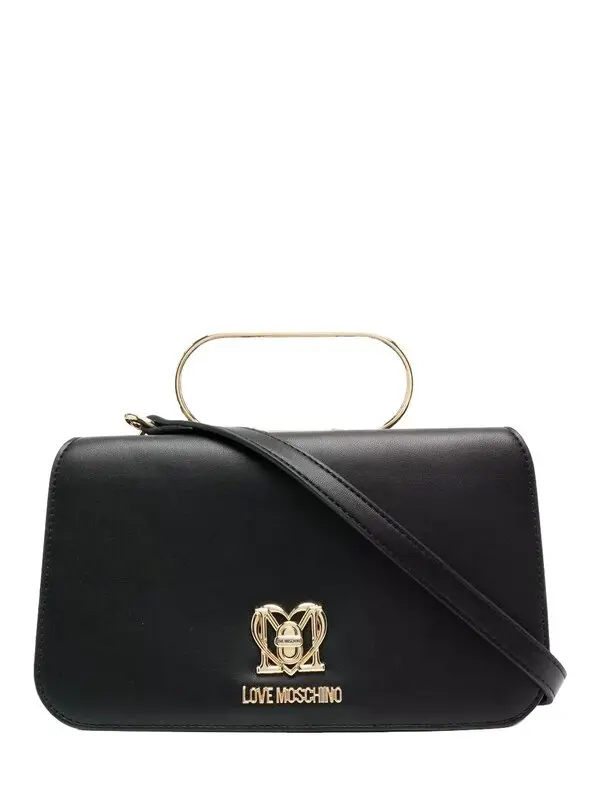 Moschino Logo Plaque Clutch Bag - Black