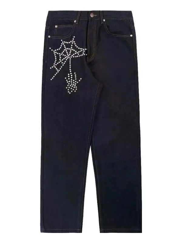 BOREDOM KILLS Spider Stud-embellished Jeans - Blue