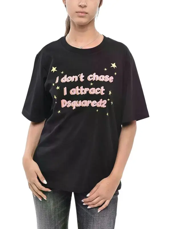 Dsquared2 Logo Print Jersey T-shirt - Black